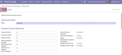 Odoo POS Keyboard Shortcuts POS Keyboard Shortcuts