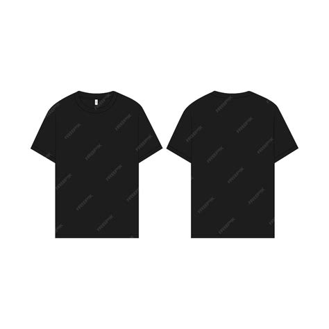 Premium Vector Blank Tee Shirt Vector Mockup Template Black Graphic Tee Mockup Design Tshirt