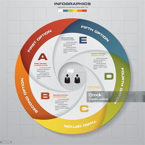 5 단계 현대 원형 차트 인포 그래픽 요소를 추상화 합니다 벡터 일러스트입니다 0명에 대한 스톡 벡터 아트 및 기타 이미지 0명 3차원 형태 개념 Istock