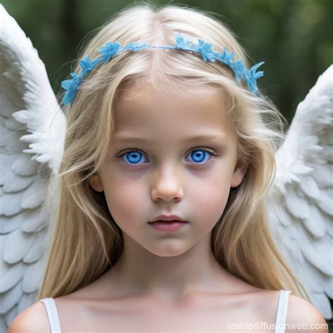 Blonde Angel With Blue Eyes Stable Diffusion Online