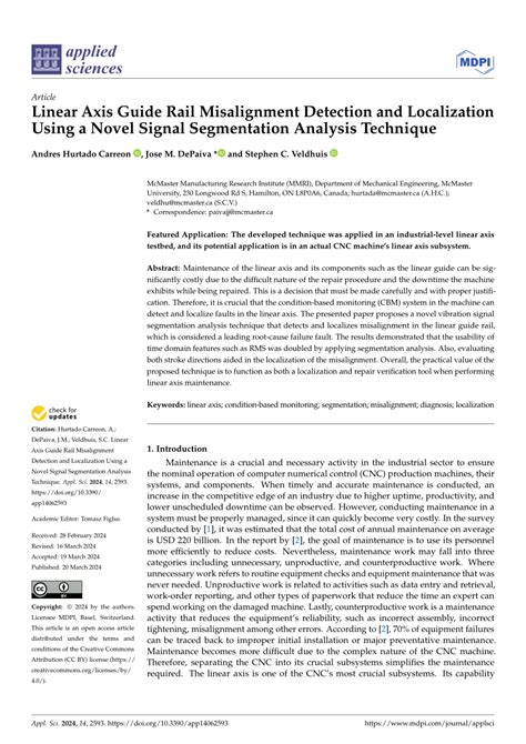 Pdf Linear Axis Guide Rail Misalignment Detection And Localization Using A Novel Signal