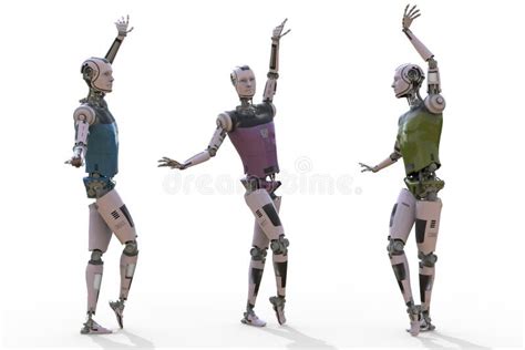 Robot Ballet Dancers 3d Illustration Stock Illustration Illustration