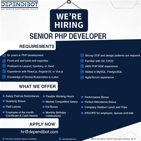Dependibot On Linkedin Hiring Phpdeveloper Islamabad Hiringnow
