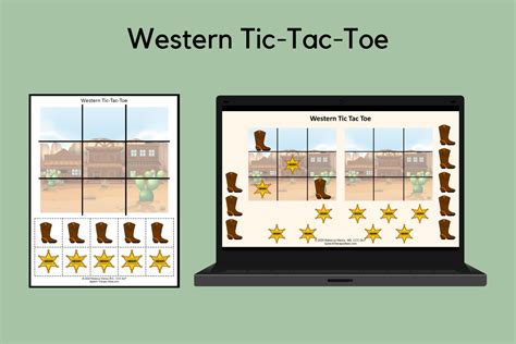 Western Tic Tac Toe Reinforcement Activity Speech Therapy Ideas