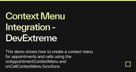 Context Menu Integration Devextreme Scheduler Codesandbox