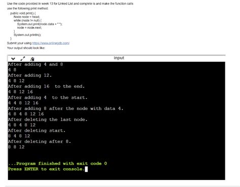 Solved Using Java Use The Following Print Method