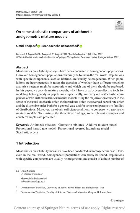 On Some Stochastic Comparisons Of Arithmetic And Geometric Mixture