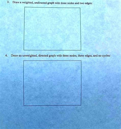 3 draw a weighted undirected graph with three nodes and two edges 4
