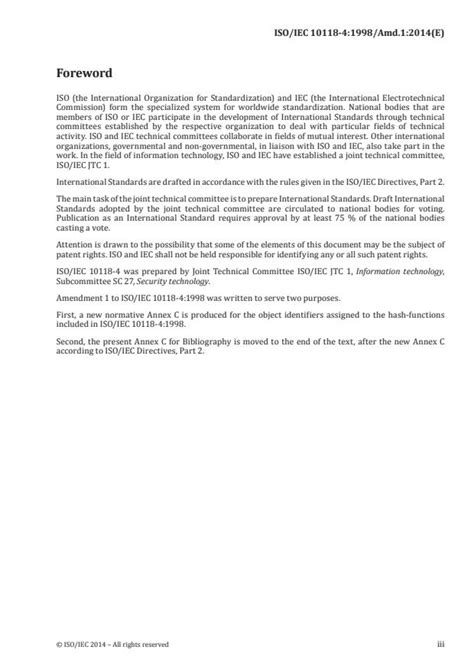 ISO IEC 10118 4 1998 Amd 1 2014 Information Technology Security Techniques Hash Functions