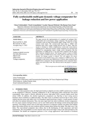 Fully Synthesizable Multi Gate Dynamic Voltage Comparator For Leakage