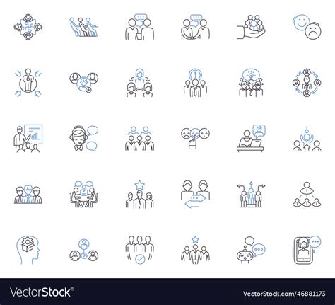 Administrative Assistants Line Icons Collection Vector Image