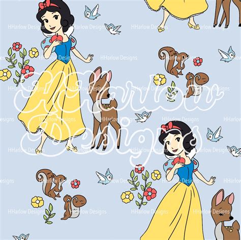 Princess Snow White Seamless Pattern 12x12 300 Dpi Etsy