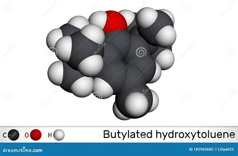 Butylated Hydroxytoluene Bht Antioxidant Molecule Stylized 2d Renderings And Conventional
