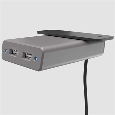 2 Port Power Distribution Box On Surface Under Desk Usb A Usb C Charging