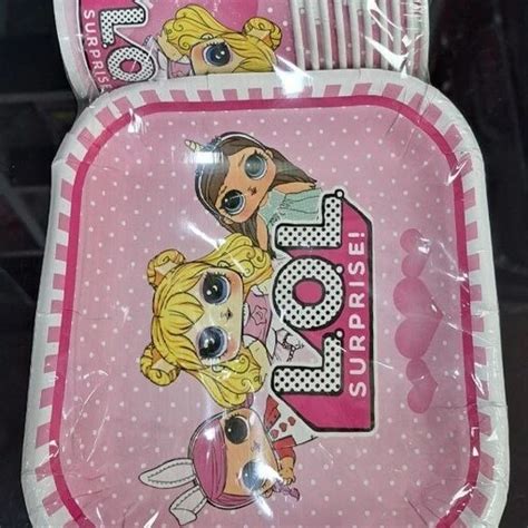 خرید و قیمت تم تولد دخترونه ال او ال Lol بشقاب و لیوان یکبارمصرف کاغذی