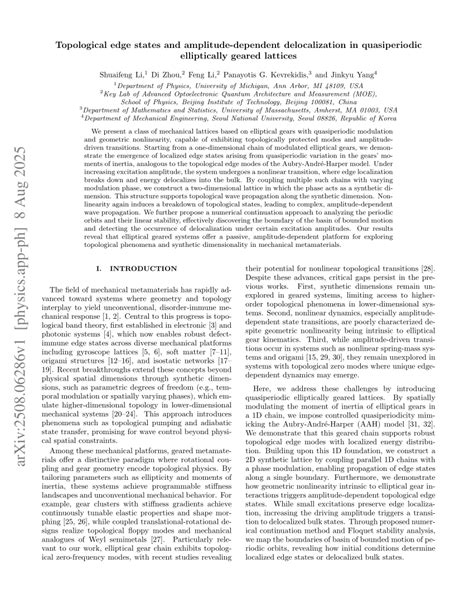 Pdf Topological Edge States And Amplitude Dependent Delocalization In