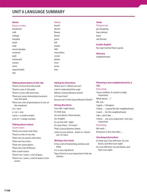 Unit 6 Language Summary Pdf