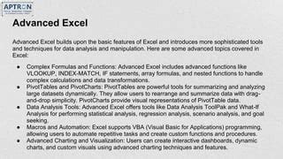 Excel And Advanced Excel Training In Noida Pptx