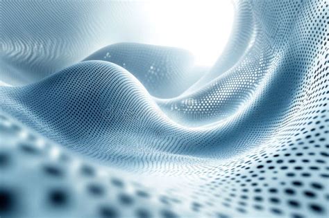 Abstract Blue Waves Created By A Flowing Fabric Textured Background In