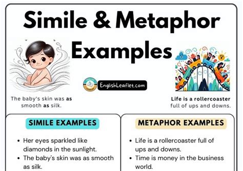 Simile And Metaphor Examples Difference Between Simile And Metaphor Englishleaflet