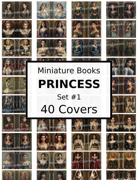40 Princess Miniature Book Covers Downloadable Printable Books Set 1
