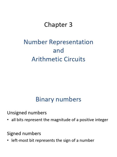 Chapter3 Number Representation Pdf Digital Electronics Arithmetic