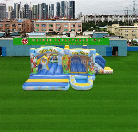 T2 4572 Teletubbies Bouncy Castle With Ball Pond And Slide Best Professional Inflatable Slides