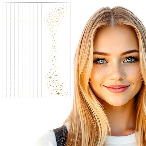 10pcs Glitter Freckles Face Tattoo Sparkle Freckles Gold Freckles