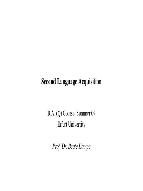 Week13 Input Interaction Pdf Second Language Acquisition Language Acquisition