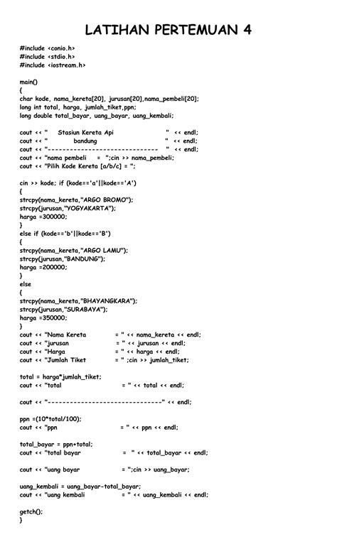 Soal Program Borland C Stasiun Kereta Api Pdf