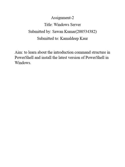 Assignment 2 Powershell Pdf Computers