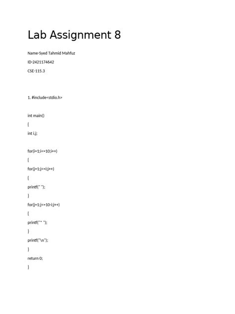Lab Assignment 8 Pdf Teaching Methods And Materials