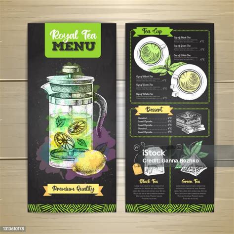 분필 드로잉 아트 레스토랑 로얄 티 메뉴 디자인 주전자의 장식 스케치 빈티지 스타일 메뉴판에 대한 스톡 벡터 아트 및 기타 이미지 메뉴판 디자인 레스토랑 Istock