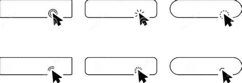 Click Blank Button With Pointer Clicking Mouse Pointer Pictogram Action Button Cursor Icon