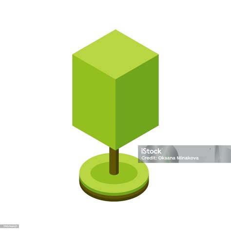 3d 등각 투영 양식에 일치시키는 녹색 나무 도시 공장 등각 투영지도 게임 및 디자인에 대한 기하학적 프리즘 모양 아이콘입니다