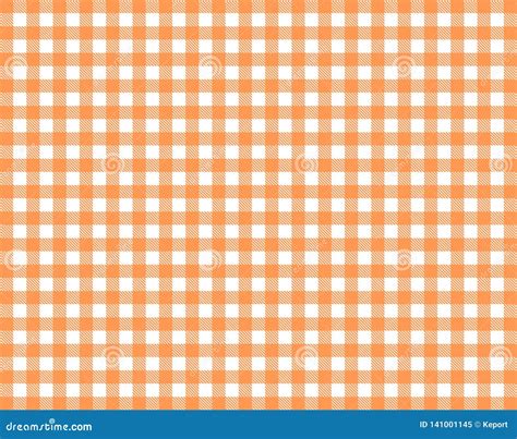 Checkered Tablecloth Background Red Orange And White Stock Image