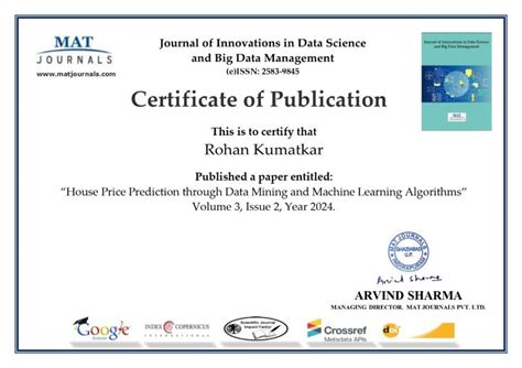Rohan Kumatkar On Linkedin Research Datamining Housepriceprediction
