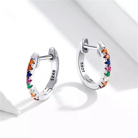 Cercei Din Argint Moon Look Rainbow