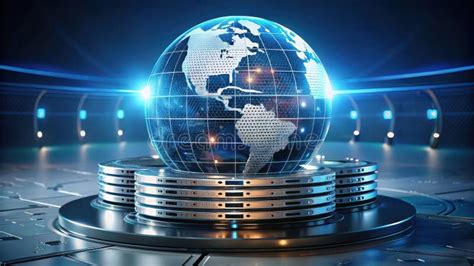 Global Network Infrastructure A Futuristic Visualization Of Worldwide Data Storage And