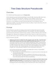 Tree Data Structure Pseudocode Docx Tree Data Structure Pseudocode Overview This Milestone