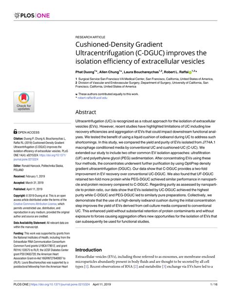 Pdf Cushioned Density Gradient Ultracentrifugation C Dguc Improves The Isolation Efficiency