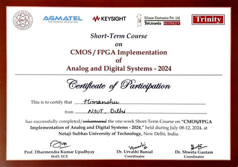 Himanshu On Linkedin Nsut Vlsi Vlsidesign Cmos Fpga