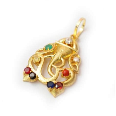 Кулон металевий з камінням ганеш — ціна 280 грн у каталозі Кулони