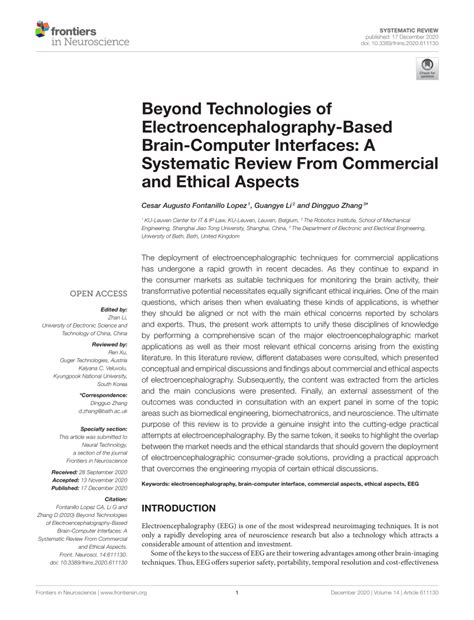 Pdf Beyond Technologies Of Electroencephalography Based Brain Computer Interfaces A
