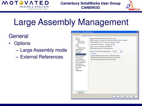 Ppt Efficient Large Assembly Techniques In Solidworks For Designing