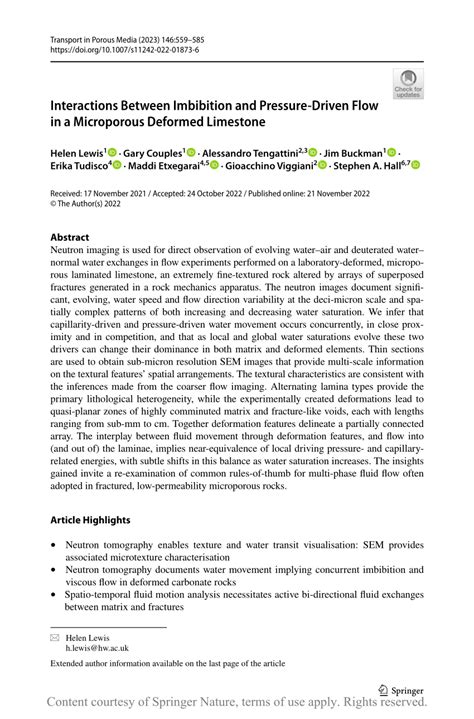 Pdf Interactions Between Imbibition And Pressure Driven Flow In A
