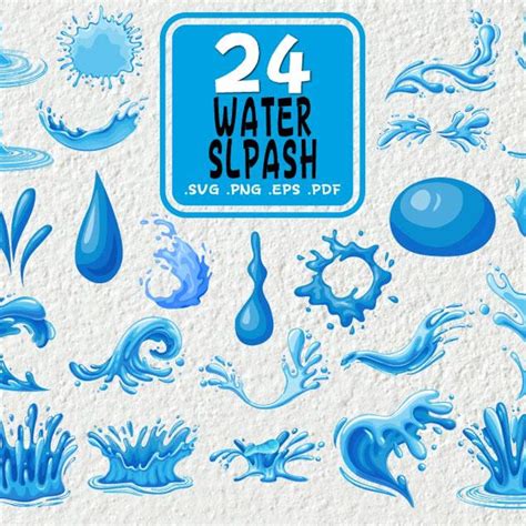 Water Splash Vector Etsy