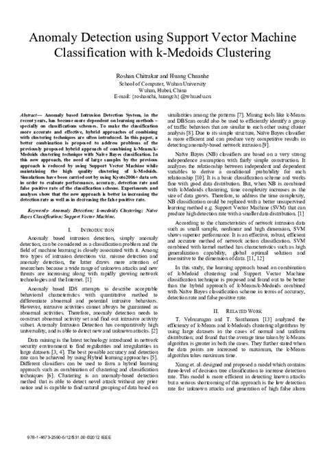 Pdf Anomaly Detection Using Support Vector Machine Classification