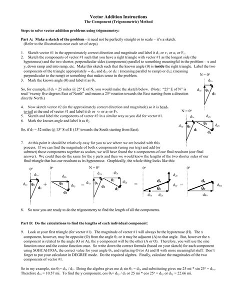 Vector Addition Worksheet With Answers Owhentheyanks