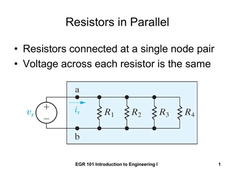 Resistors In Parallel Resistors Connected At A Single Node Pair